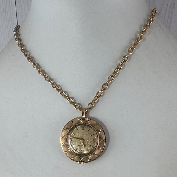 Bulova | Jewelry | Vintage Bulova Pendant Necklace Mechanical Watch ...